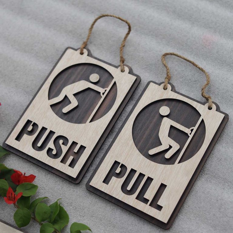 Bảng Gỗ Decor treo cửa Pull Push TBIG TP02E